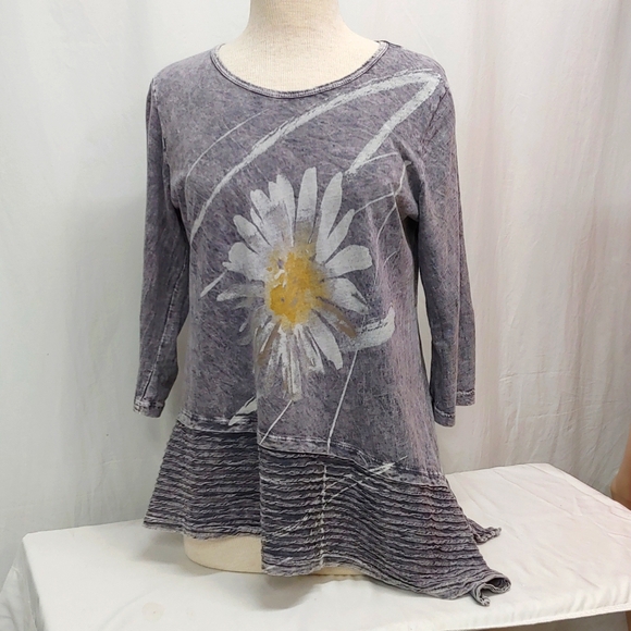 Jess and Jane | Tops | Jess And Jane Long Sleeve Gray And White With ...